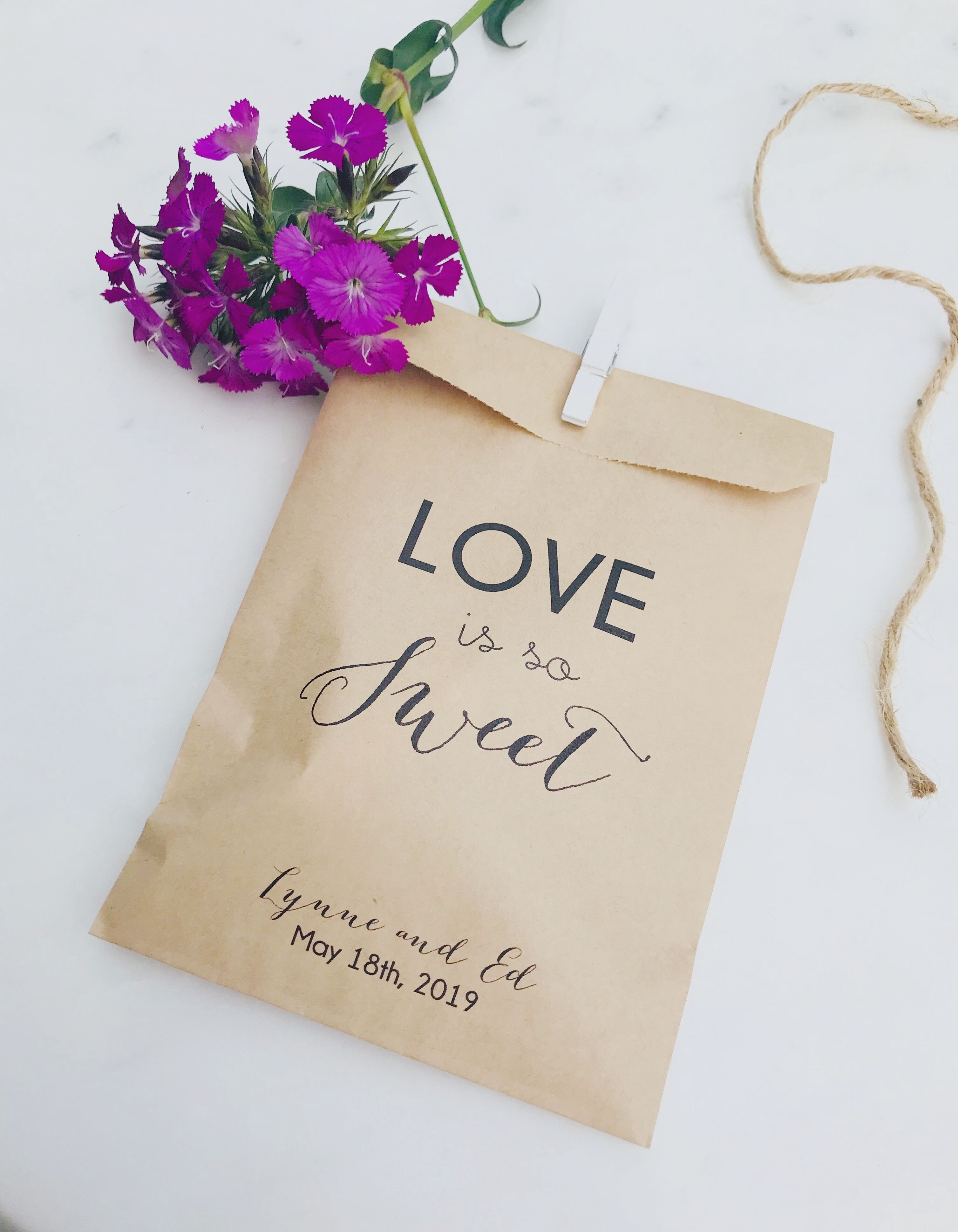 Love Sweet Wedding Candy Bar Bags - SALTED Design Studio