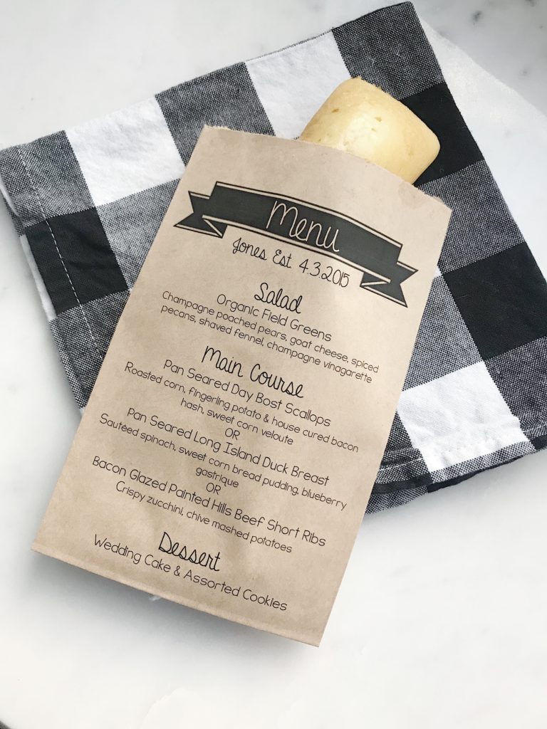 Dinner Menu Banner Bag - SALTED Design Studio