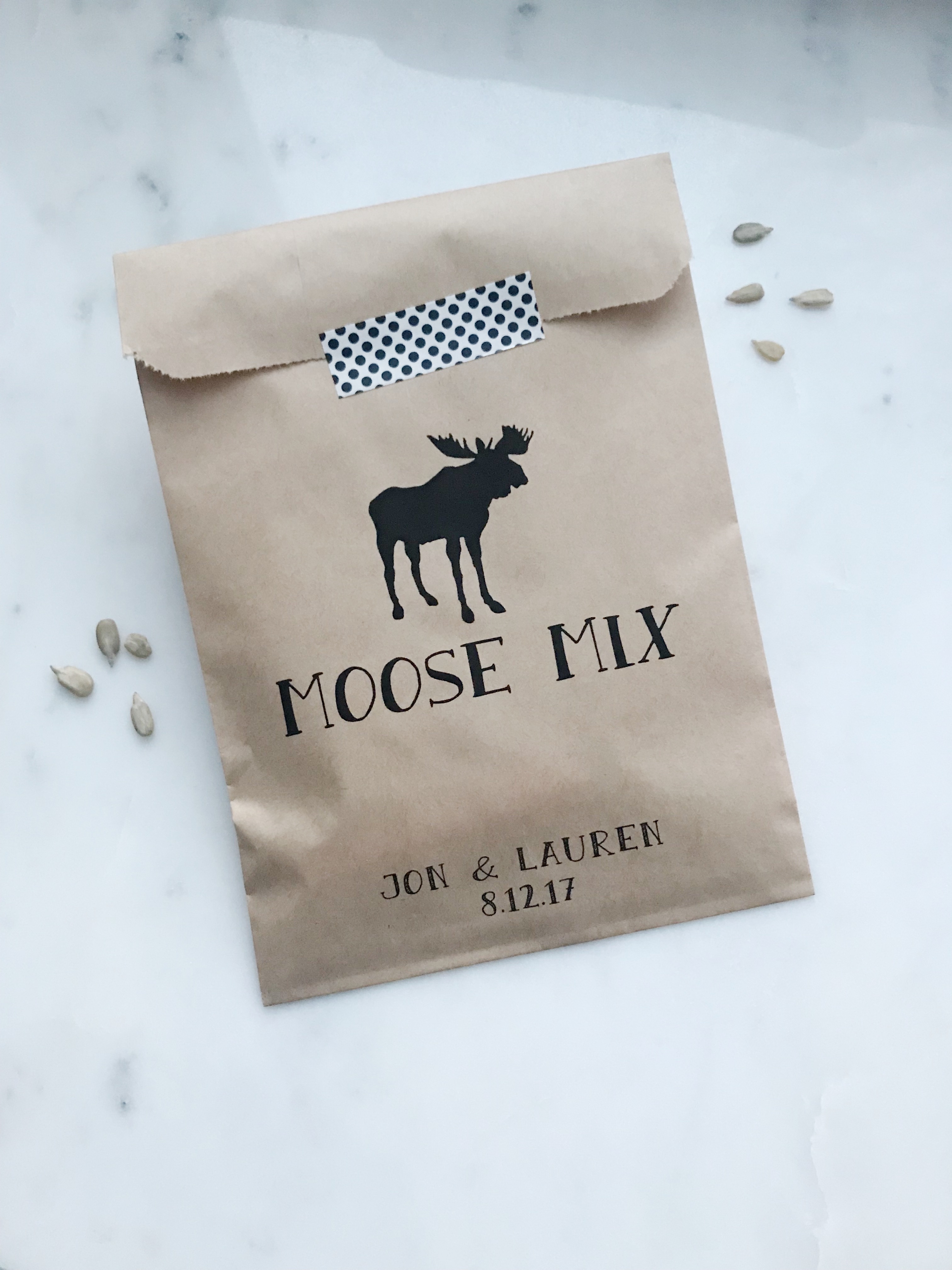 Moose Trail Mix Wedding or Party Favor Bag - SALTED Design Studio