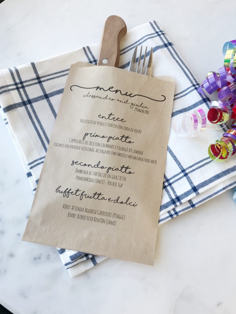 Whimsical Dinner Menu Bag - SALTED Design Studio